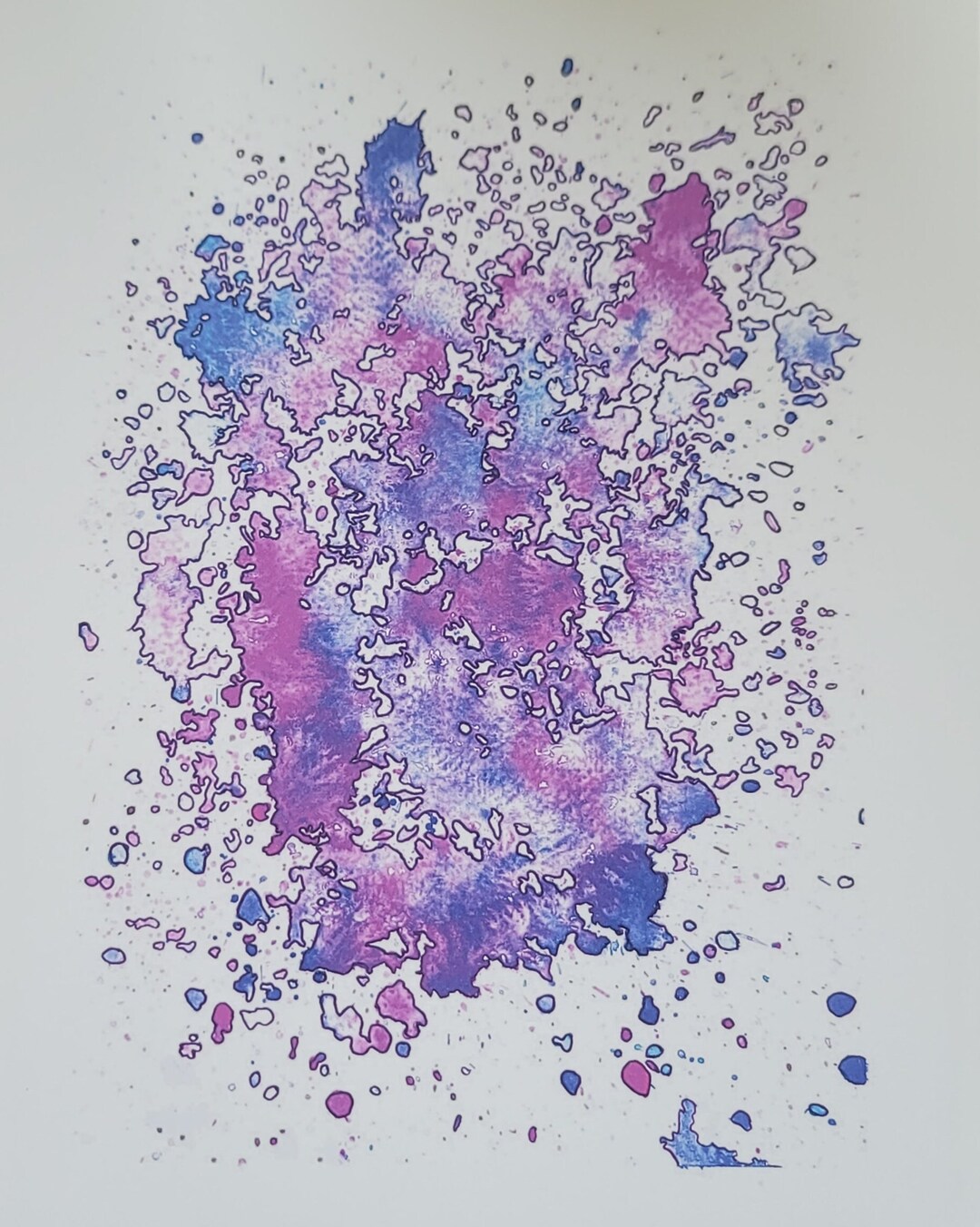 Splatter in Fuchsia Pink and Blue: Print by @monstrouswatercolors on 8. ...