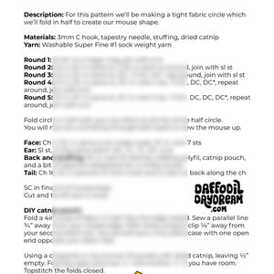 Crochet Pattern - Catnip Mouse Toy - Etsy
