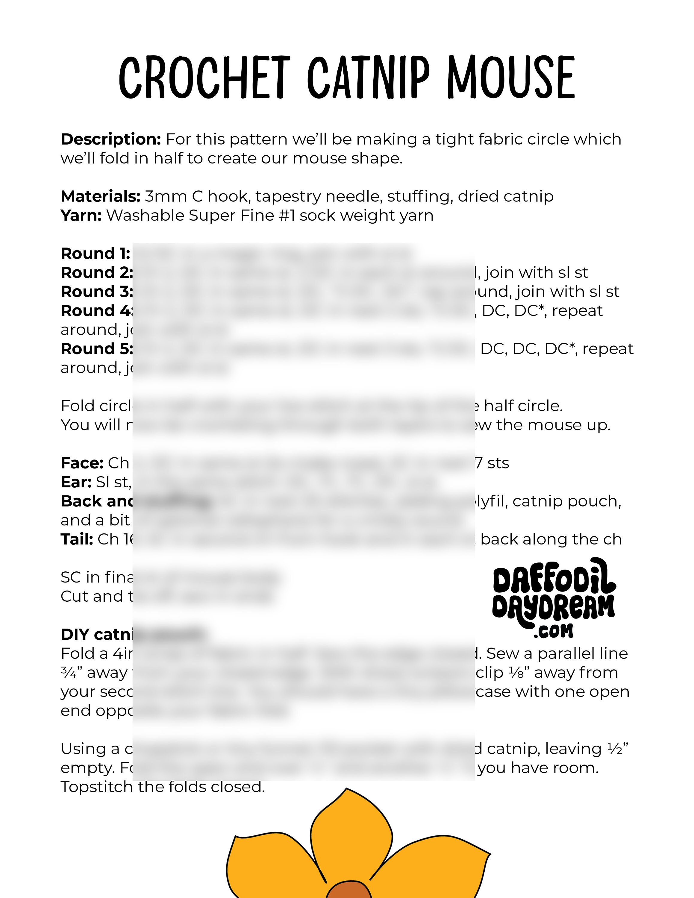 Crochet Pattern - Catnip Mouse Toy - Etsy