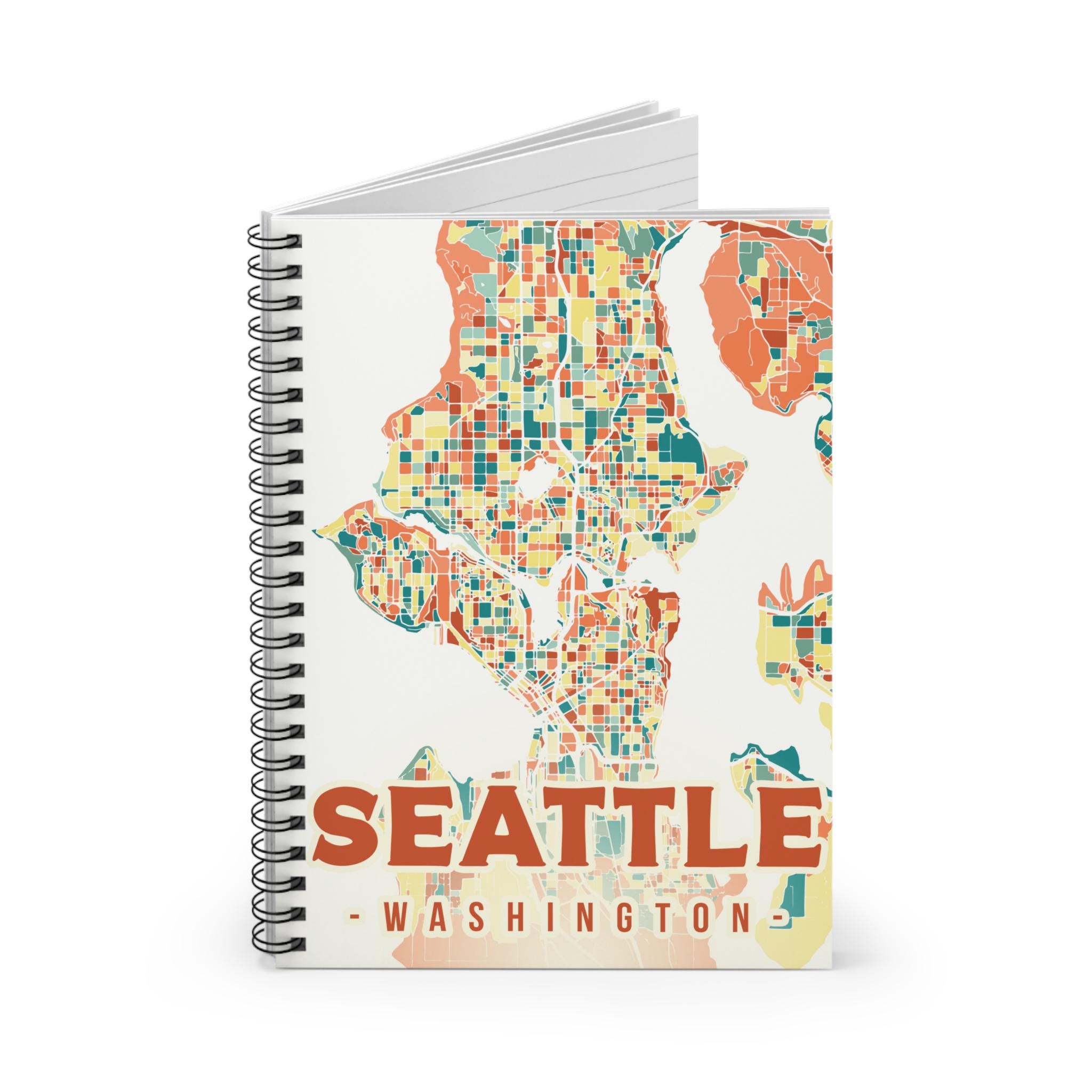 Seattle City Map - Spiral Notebook - Etsy