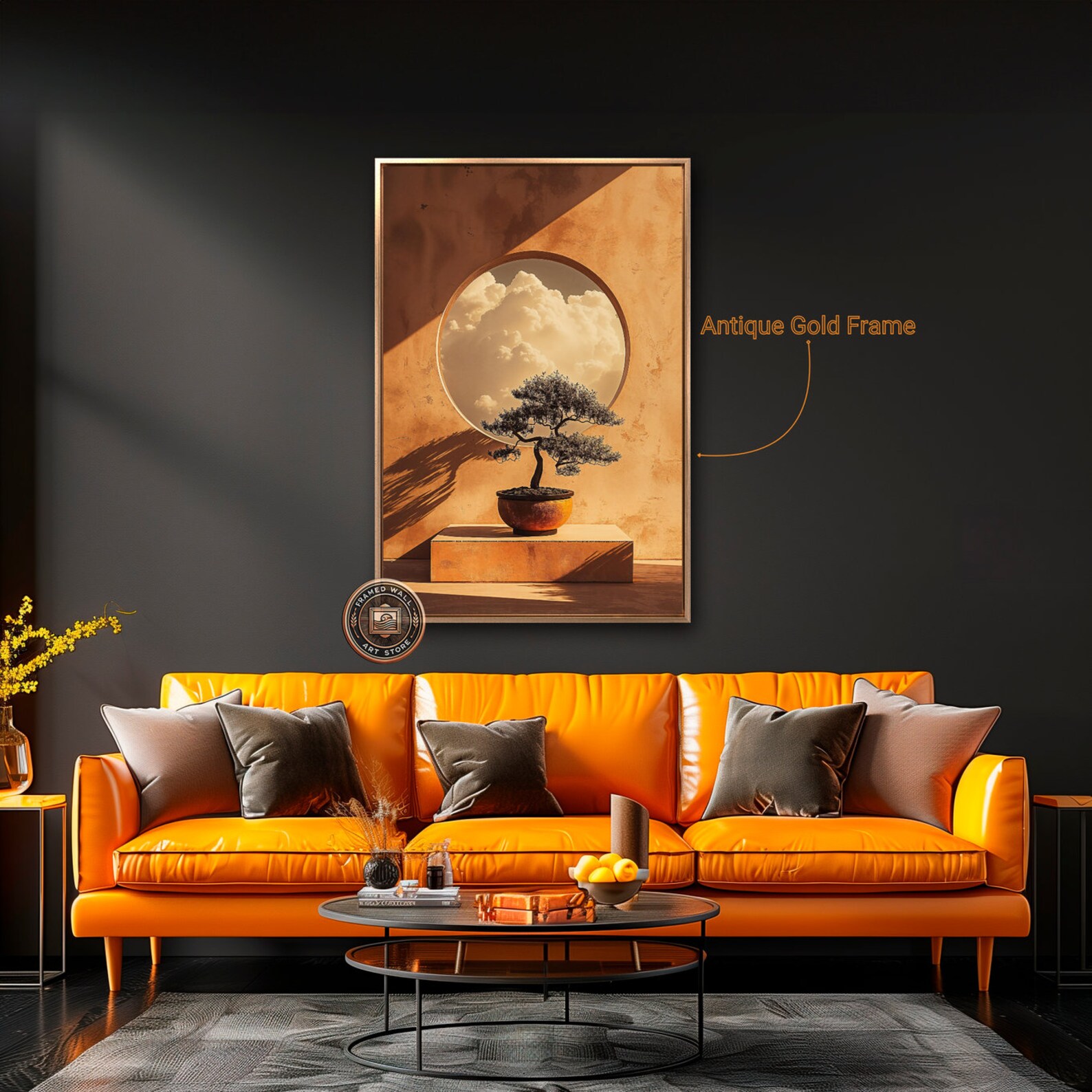 Elegant Zen Bonsai Tree Framed Canvas Wall Art Minimalist Japanese ...