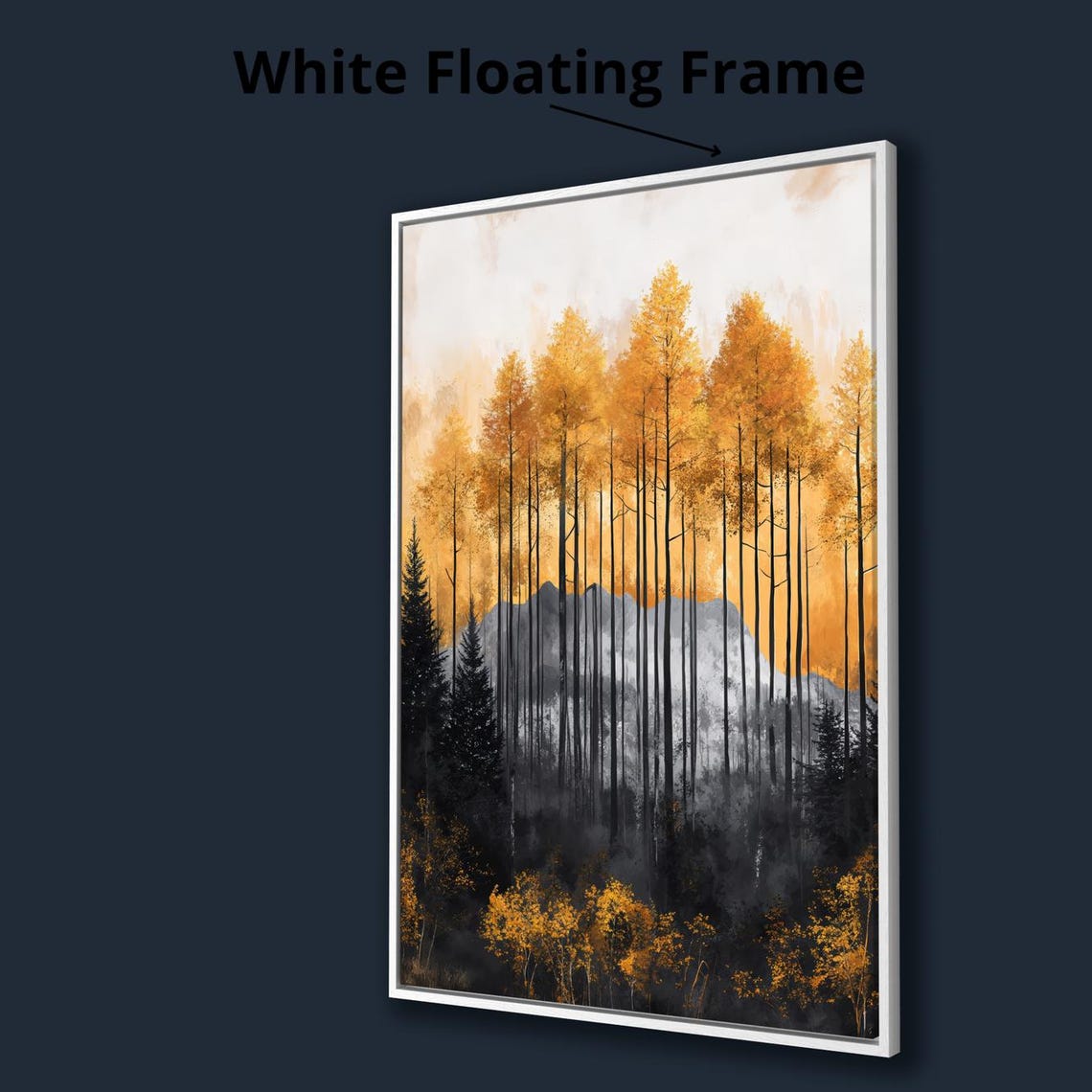 Abstract Forest Framed Canvas Wall Art Trees Painting Print Nature Wall ...