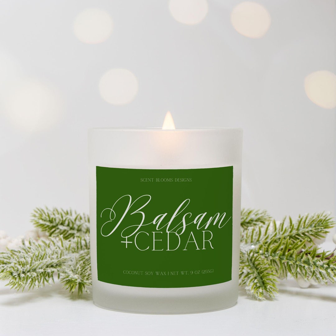 Balsam + Cedar Candle Holiday Scented Gift, Holiday Decor, Balsam Cedar ...