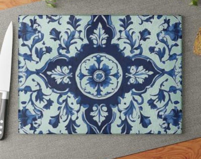 Delft Blue Tile Cheese Board Cutting Serving Board | Vintage Delft Blue ...