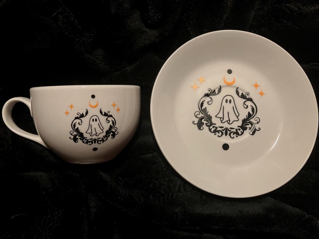 Fancy Ghost Tea Cup and Saucer - Etsy
