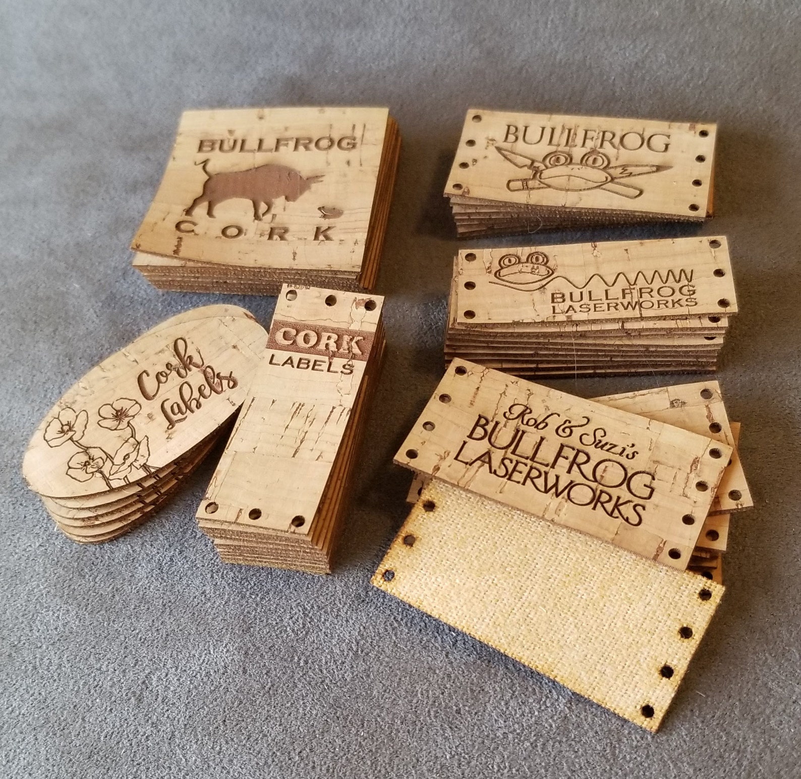 50 Custom Cork Fabric Labels With Your Engraving Graphics or | Etsy
