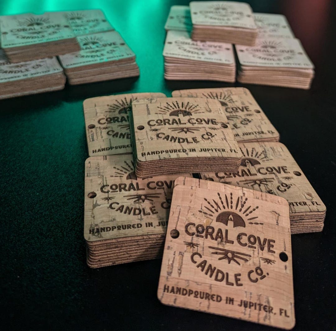 50 Cork Fabric Labels With Your Logo and Design. Great for Branding ...