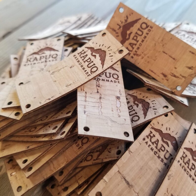 50 Custom Cork Fabric Labels With Your Engraving Graphics or - Etsy