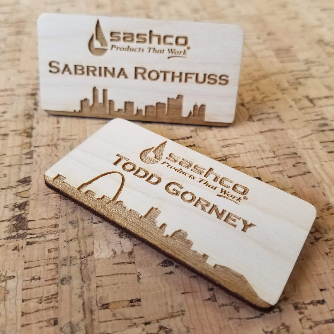 Engraved Wood Name Badges With Magnetic or Pin Fasteners | Etsy