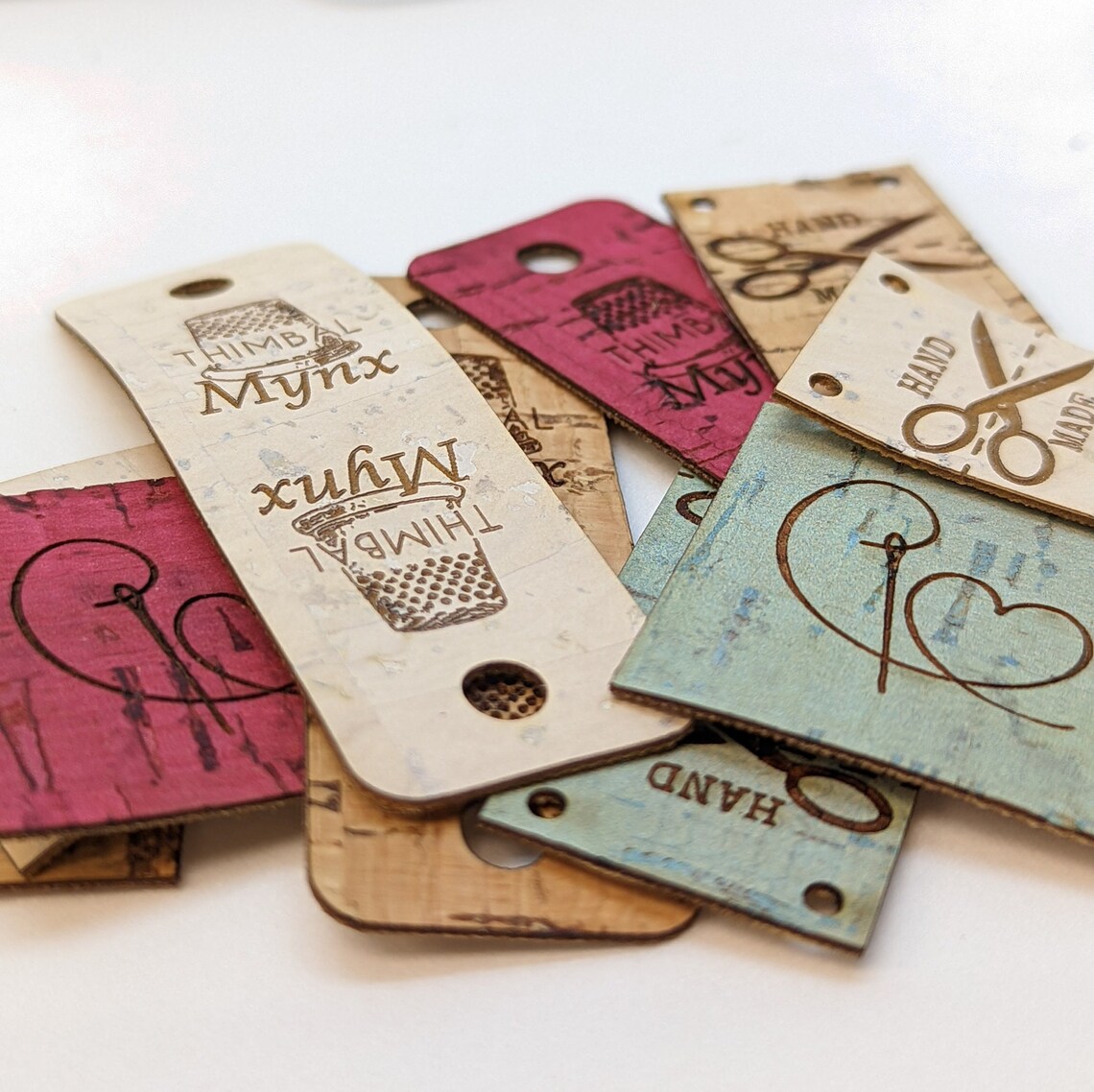 50 Custom Cork Fabric Labels With Your Engraving Graphics or - Etsy
