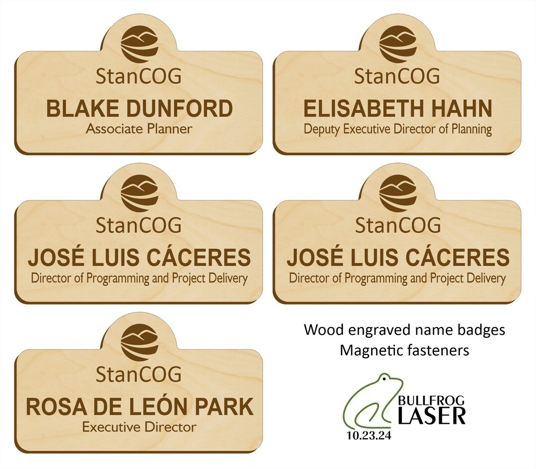 Custom Engraved Wood Name Badge for Stancog - Etsy