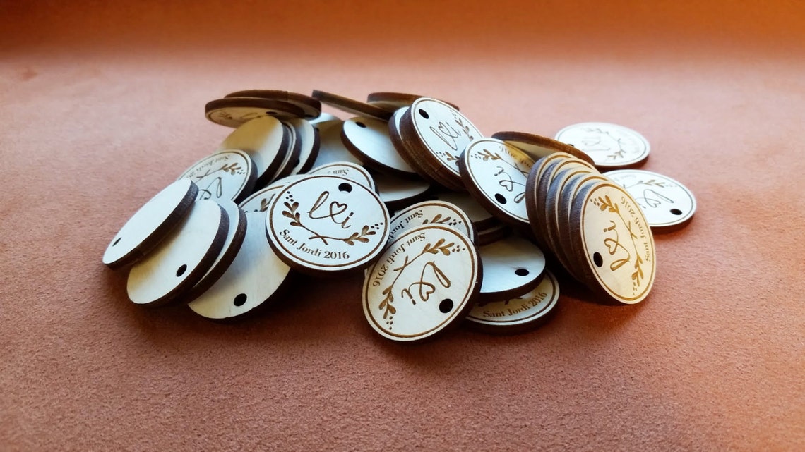 50 Wood Engraved Hang Tags Custom Cut Any Shape. | Etsy