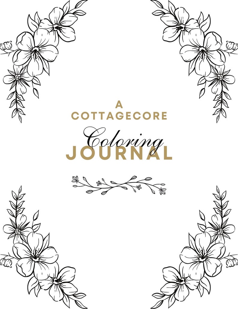 Cottagecore Coloring Journal - Printable Daily Mood Tracker - Habit and ...