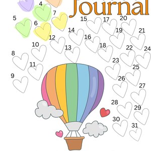 Hot Air Balloon Mood Tracker – Printable Coloring Journal (PDF) - Etsy