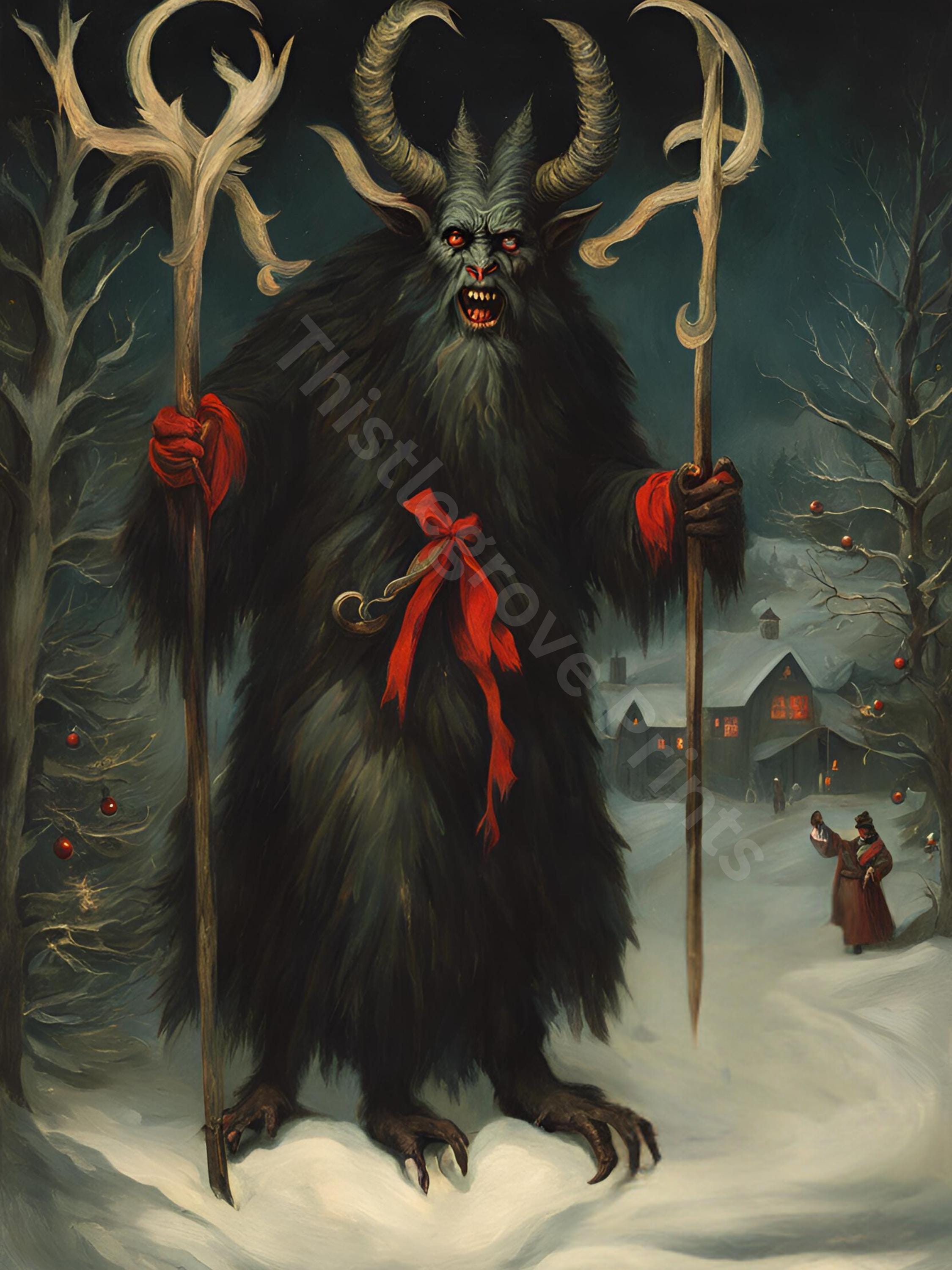 Krampus Christmas Bundle! 3 Digital Prints of Vintage Inspired ...