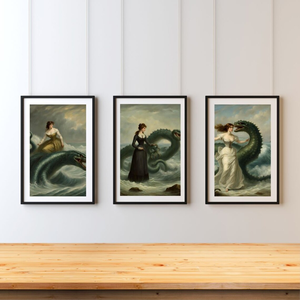 Dark Academia Art Print- Victorian Inspired Cryptid Painting Bundle ...
