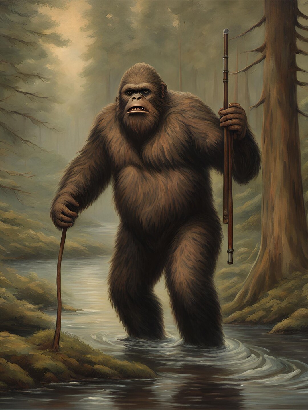 Victorian Inspired Cryptid Painting - Digital Print 18x24inches ...