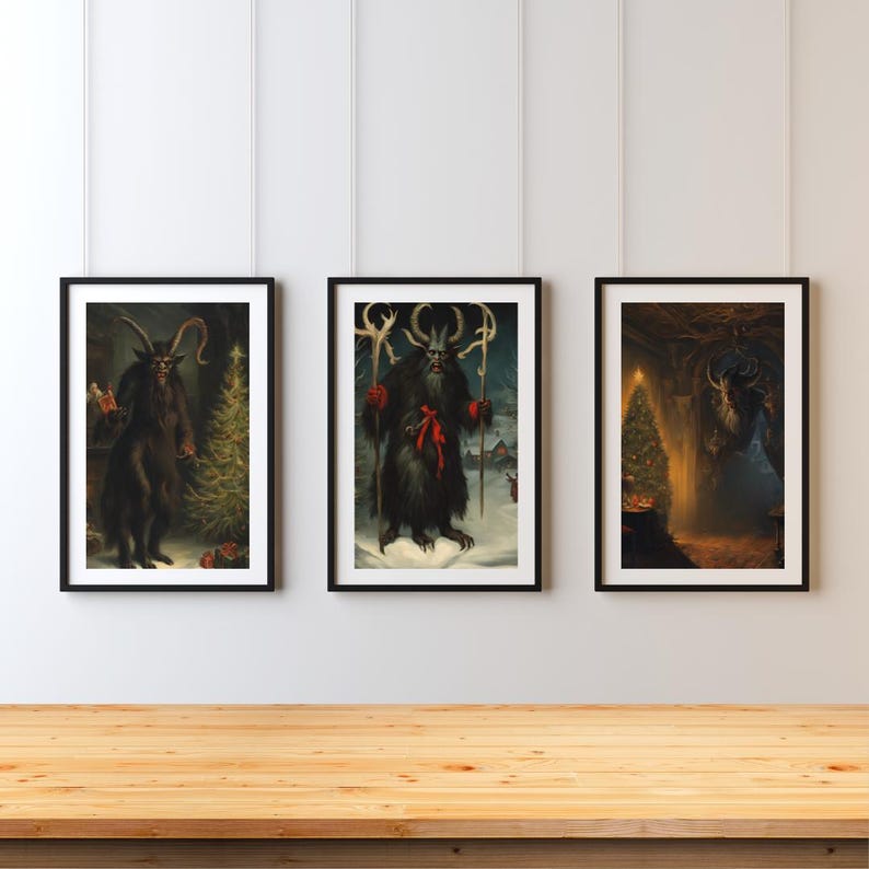 Krampus Christmas Bundle! 3 Digital Prints of Vintage Inspired ...