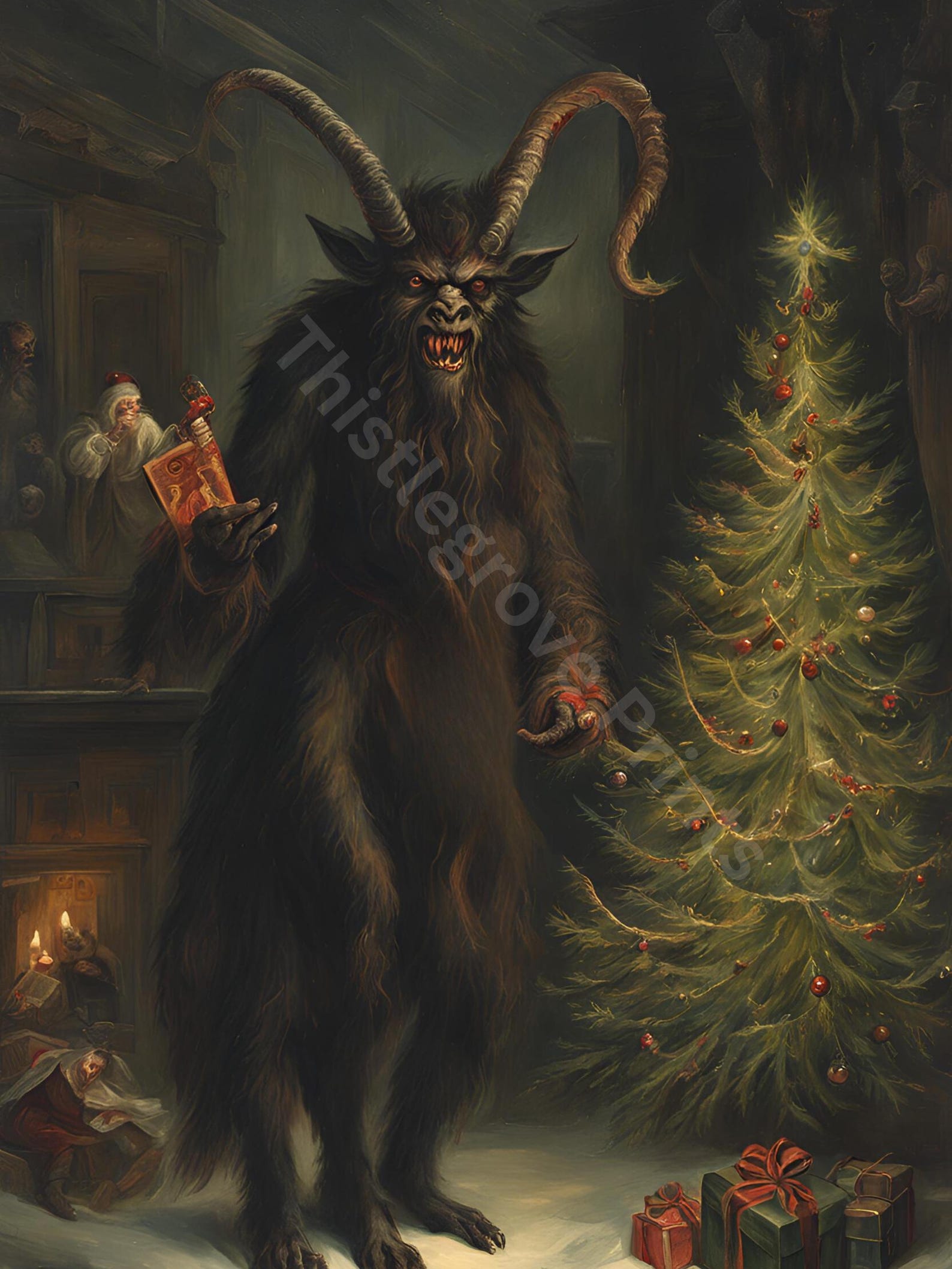 Krampus Christmas Bundle! 3 Digital Prints of Vintage Inspired ...