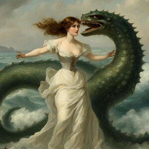 Dark Academia Art Print- Victorian Inspired Cryptid Painting Bundle ...