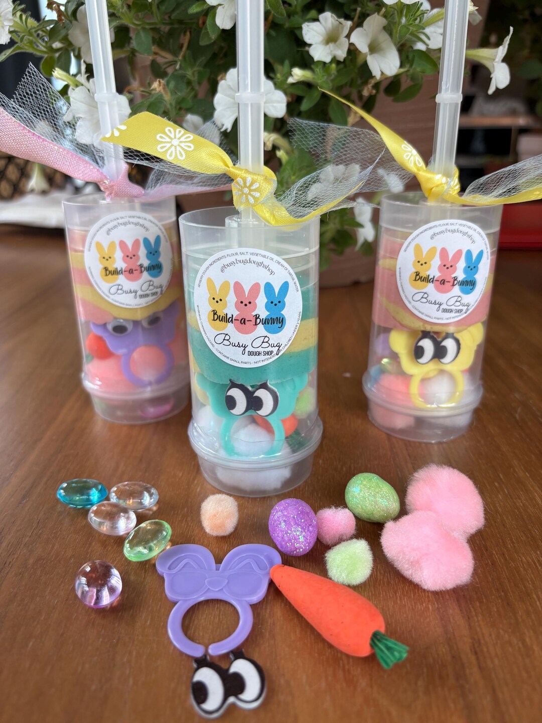 Build-a-bunny - Easter Play Dough Push Pop - Sensory Play Dough ...