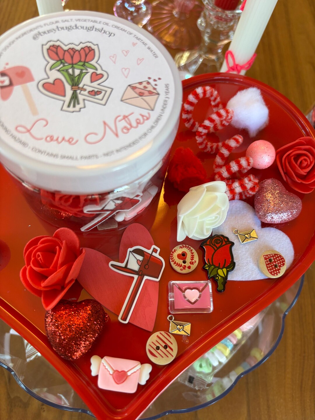 Busy Jar Sensory Play Dough Accessories Love Notes Love Letters ...