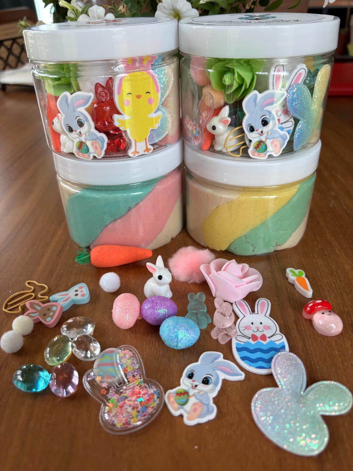 Busy Jar - Sensory Play Dough + Accessories - Pink Bunny - Easter ...