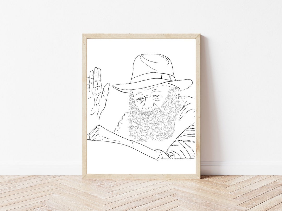 The Lubavitcher Rebbe - Menachem Mendel Schneerson Hand Drawn | הרבי ...