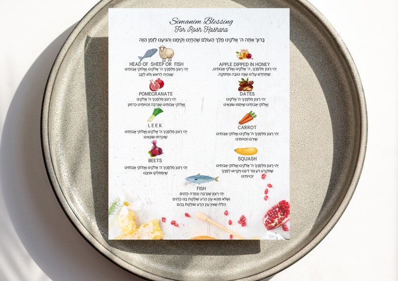 Rosh Hashanah Simanim Blessing | Printable PDF | Rosh Hashana | Simanim ...