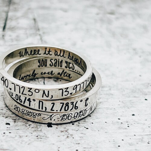 Personalized Ring Stacking Rings Custom Name Ring Gift for - Etsy