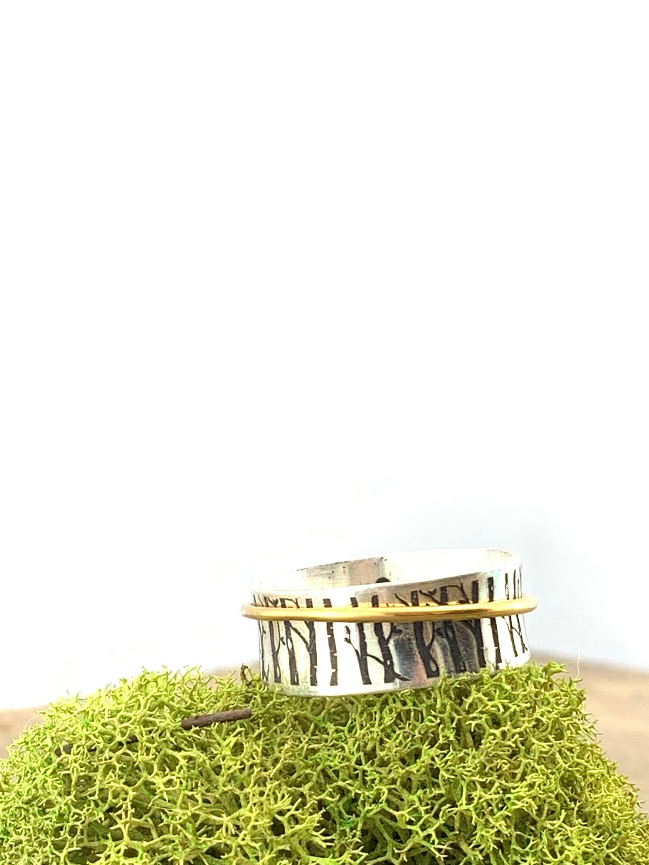Personalized Gift Spinner Ring Inspiration Ring Birch Tree | Etsy