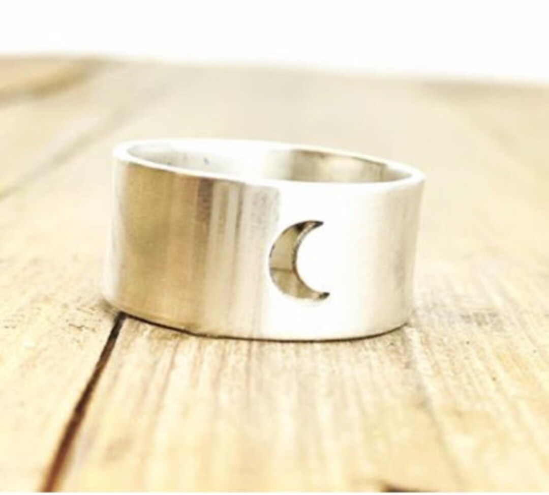 Personalized Ring Personalized Moon Spinner Ring Handwriting Ring ...