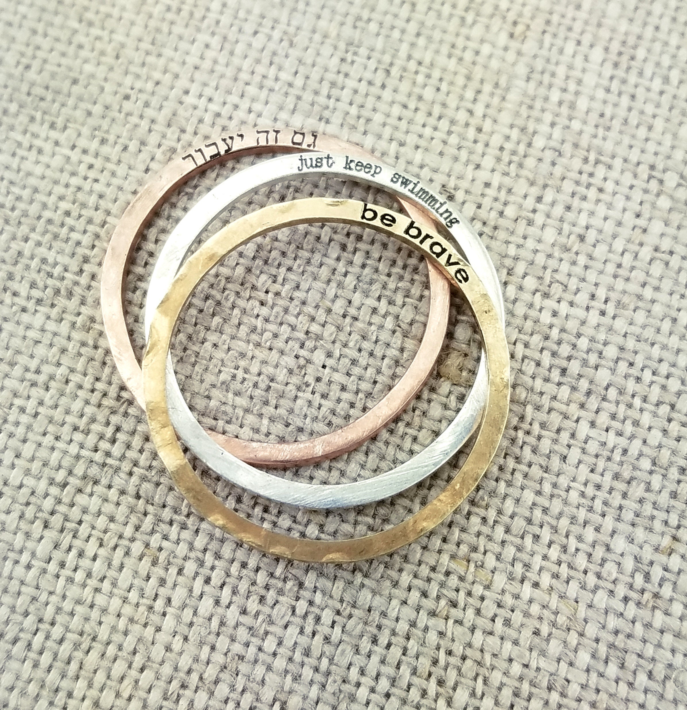 Personalized Stacking Ring Thin Silver Rings Inspirational - Etsy