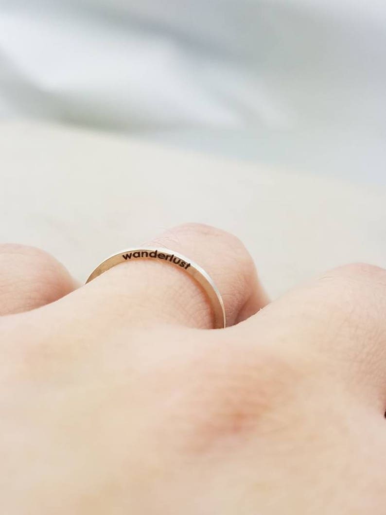 Personalized Stacking Ring Thin Silver Rings Inspirational - Etsy