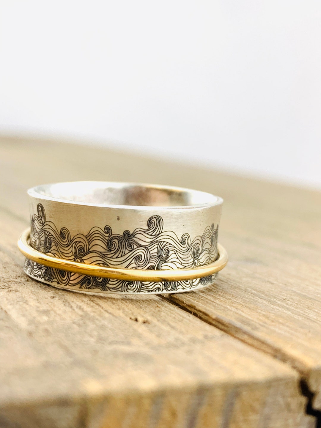 Personalized Spinner Ring Inspiration Ring Ocean Jewelry Ring Custom ...