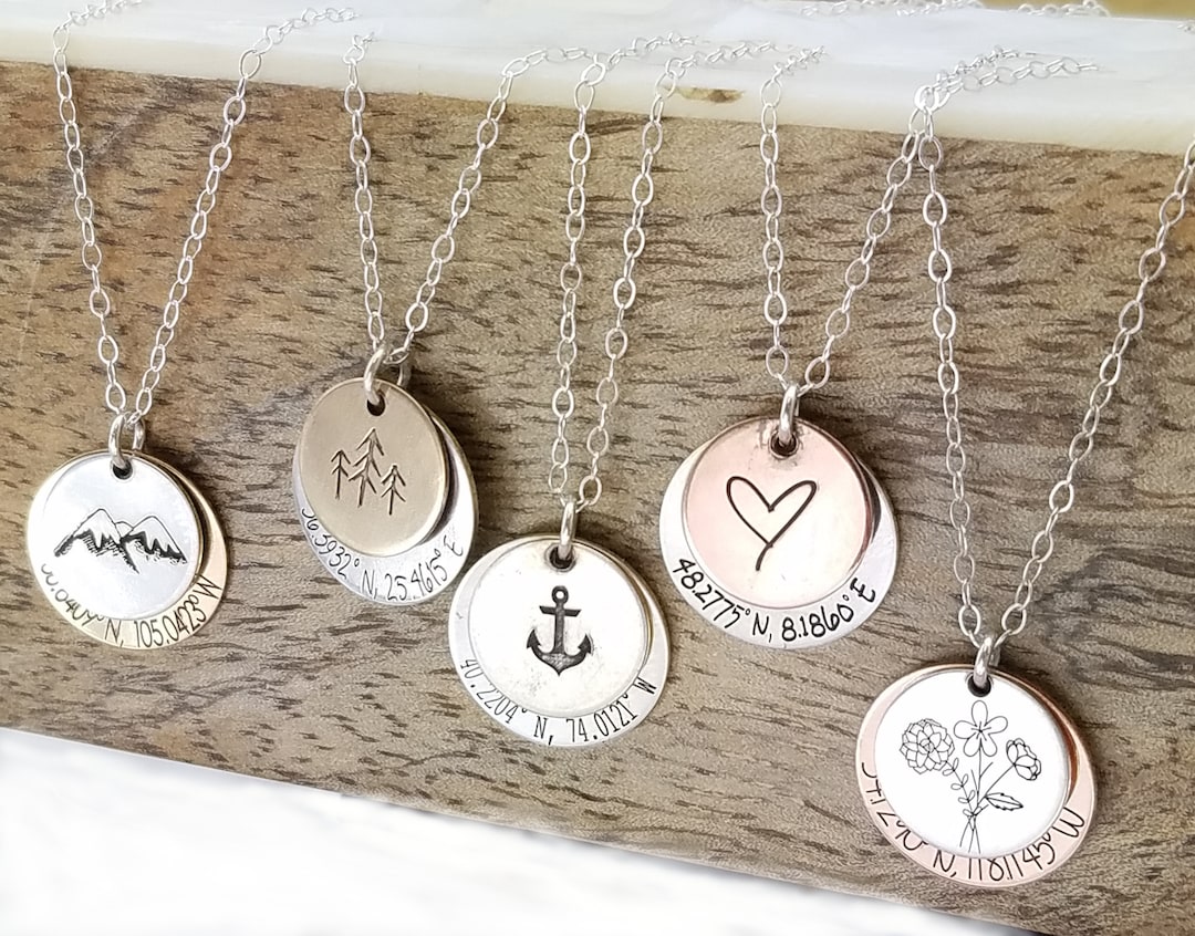 Personalized Necklace Gifts Custom Coordinates Necklace Personalized ...