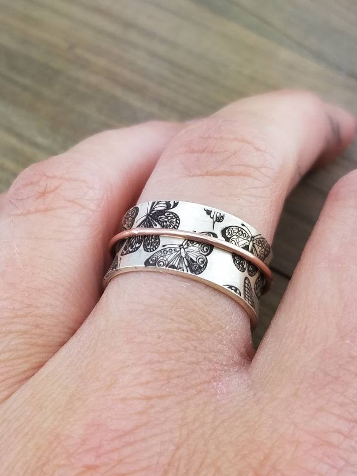 Personalized Spinner Ring Inspiration Ring Butterfly | Etsy