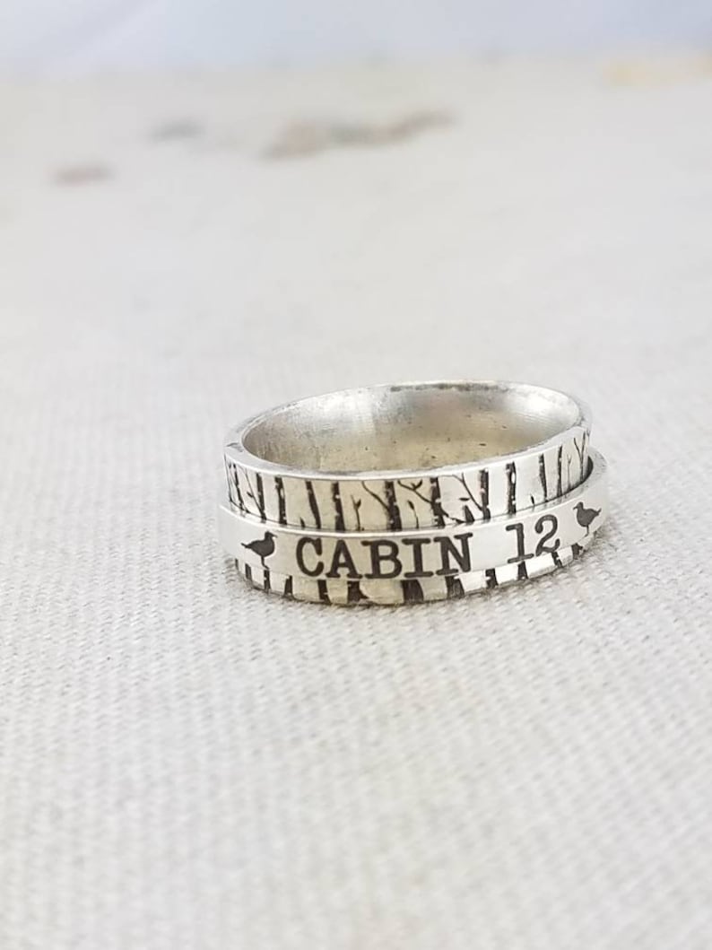 Personalized Spinner Ring Fidget Ring Tree Ring Engraved - Etsy