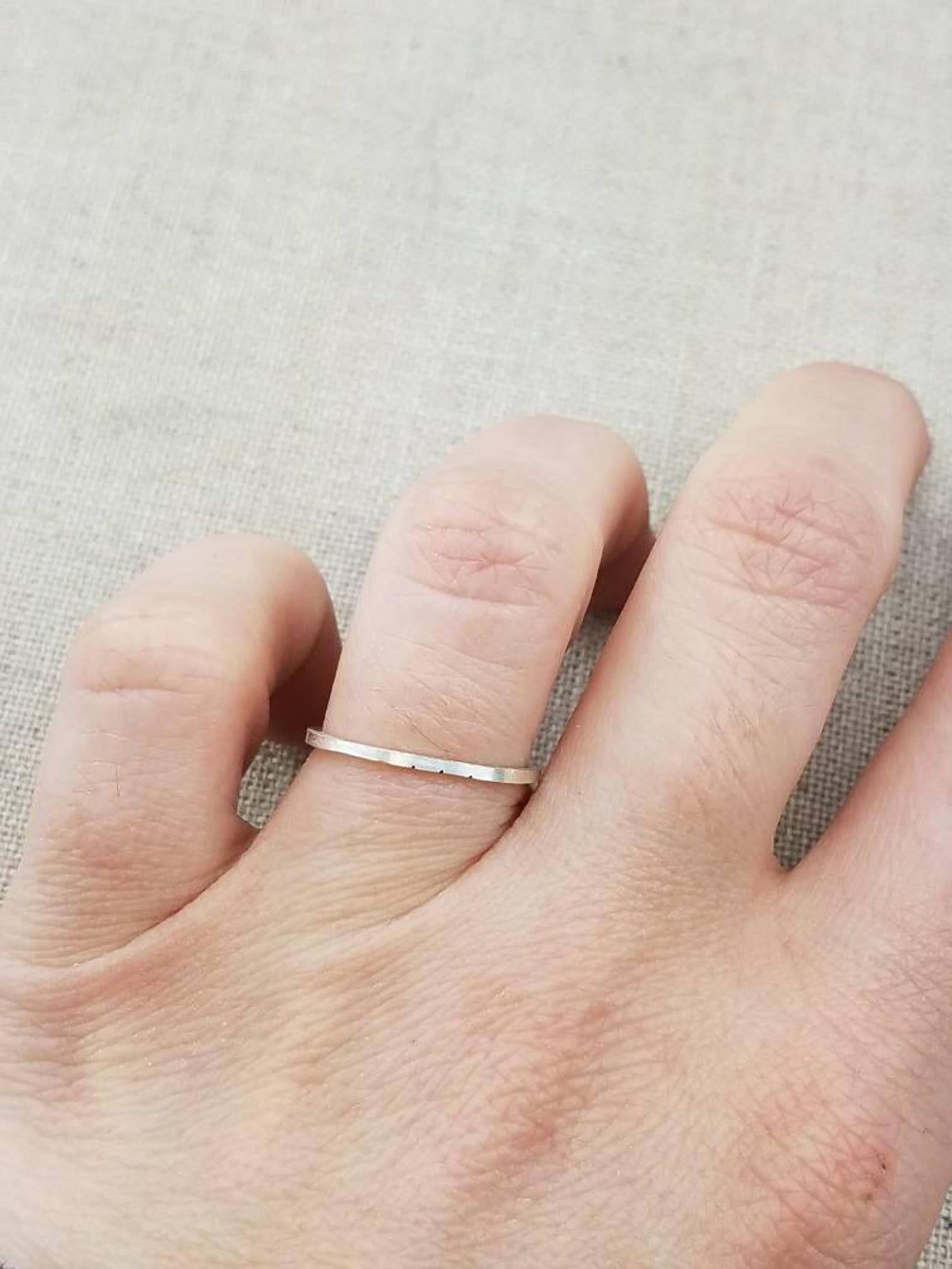 Personalized Stacking Ring Thin Silver Rings Inspirational - Etsy