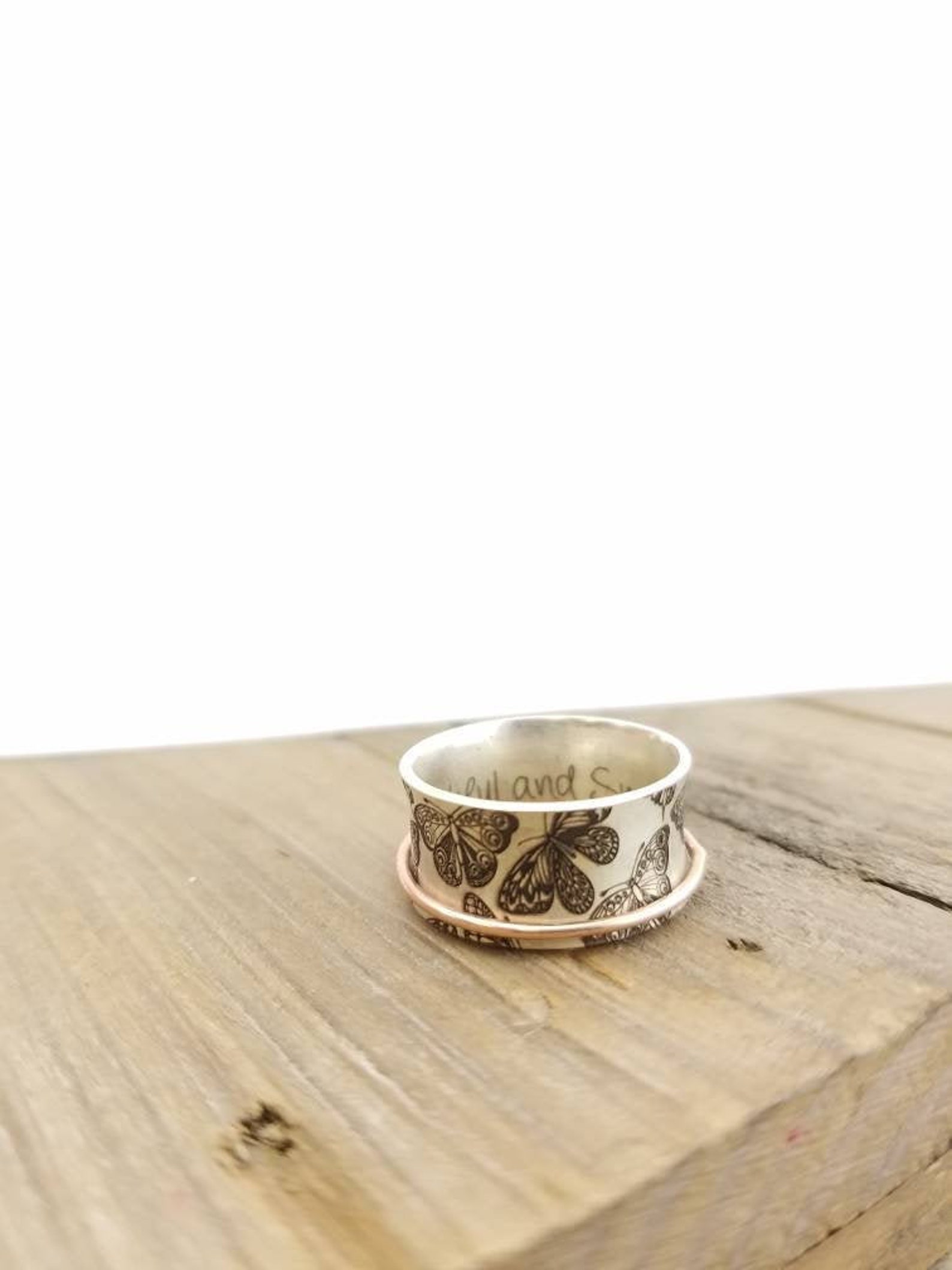 Personalized Spinner Ring Inspiration Ring Butterfly | Etsy