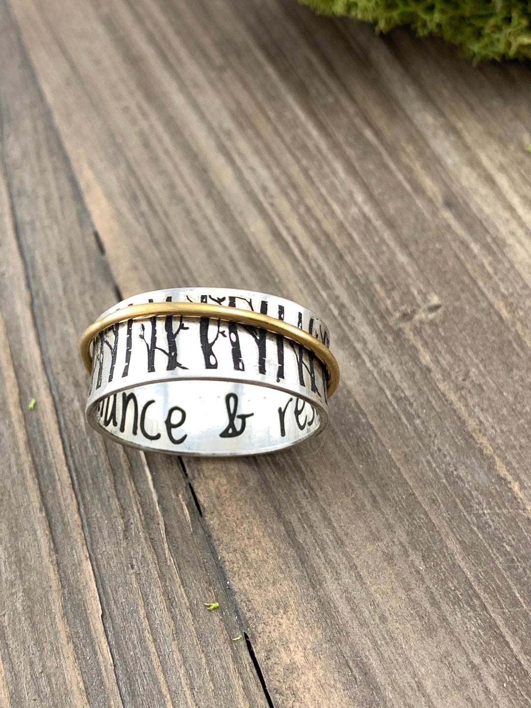 Personalized Gift Spinner Ring Inspiration Ring Birch Tree Ring Custom ...