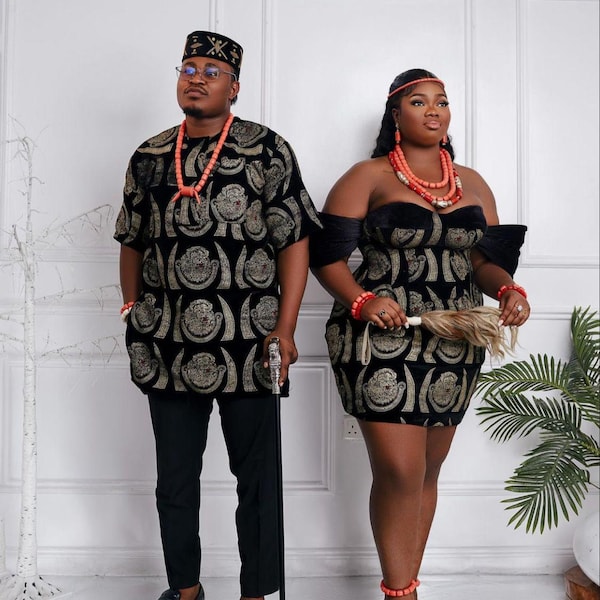 Black Isiagu Outfit for African Bride, Complete Igbo Bridal Attire for ...