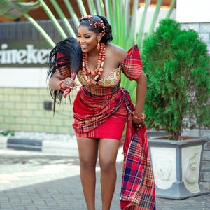 Igbo George Mini Dress: Nigerian Ethnic Party Short Dress - Etsy