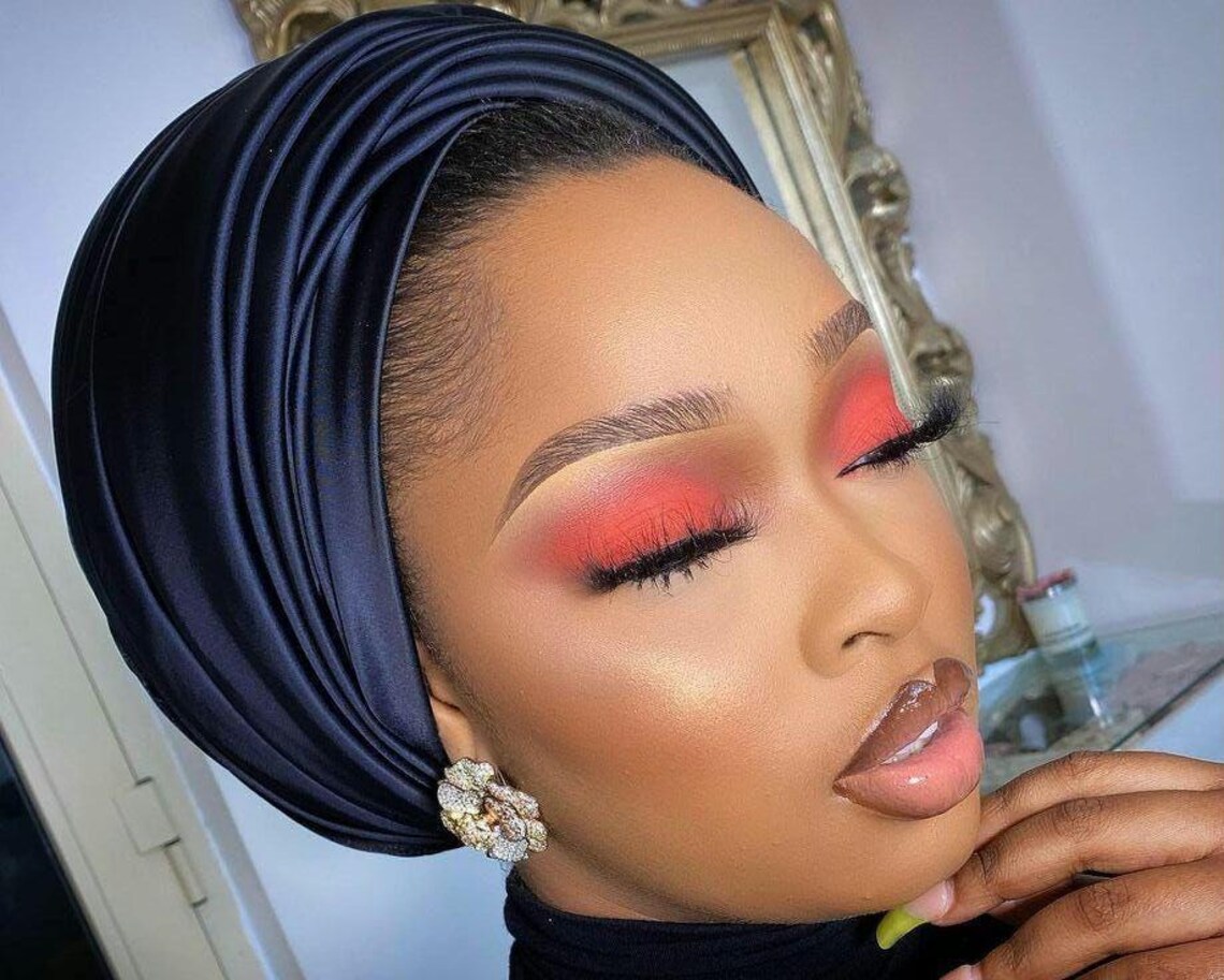 Elegant Pink Autogele: Pre-tied African Headwrap - Etsy