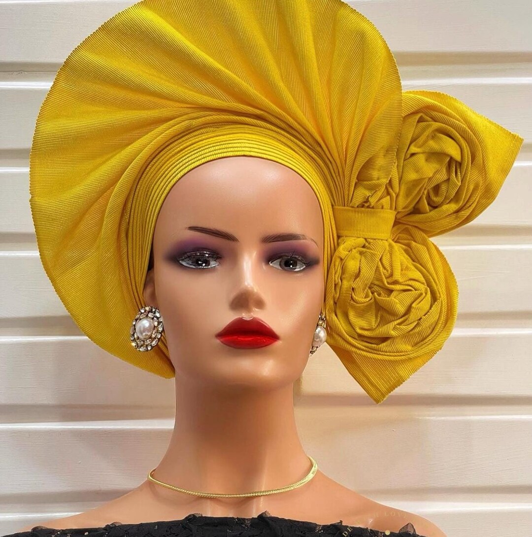 Elegant Gold Autogele With Ipele for Weddings and Special Occasions ...