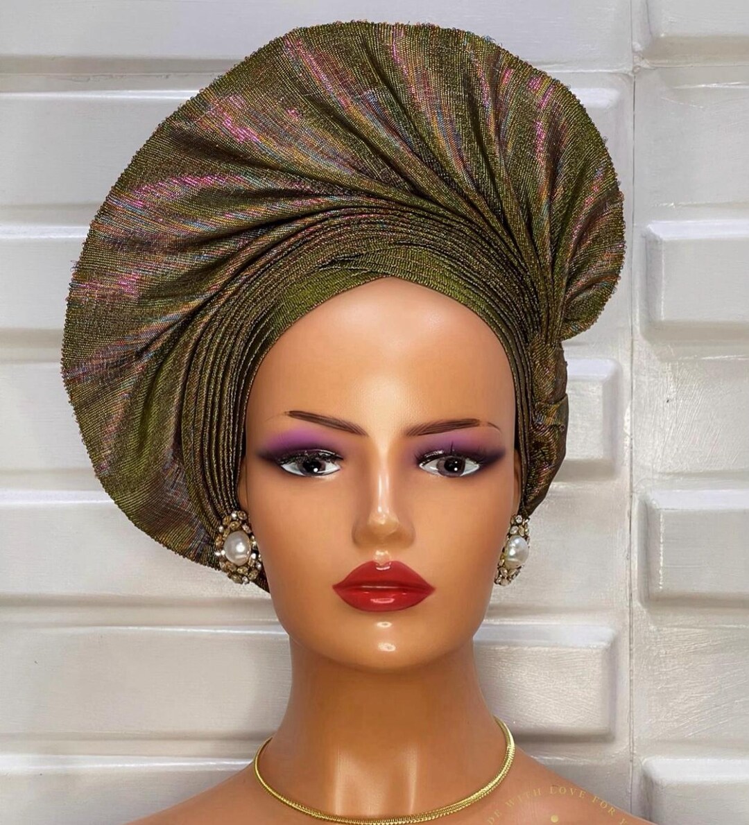 Luxury Gold Autogele Headwrap – Ready-to-wear Nigerian Gele for ...