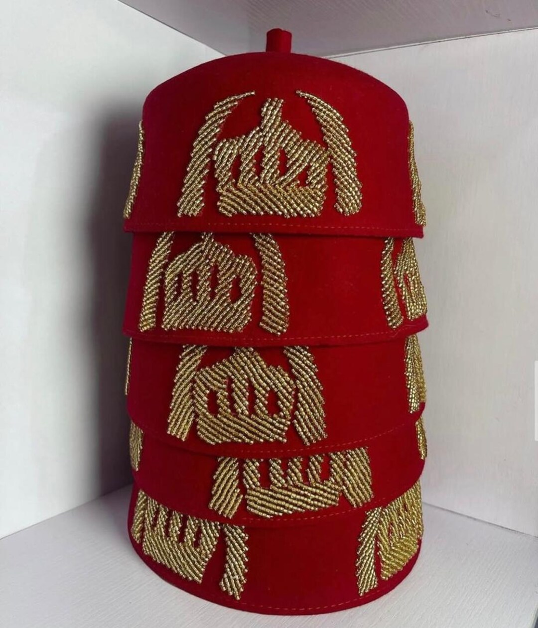 Red Chieftaincy Cap, Red Igbo Traditional Hat for Men, Handcrafted ...