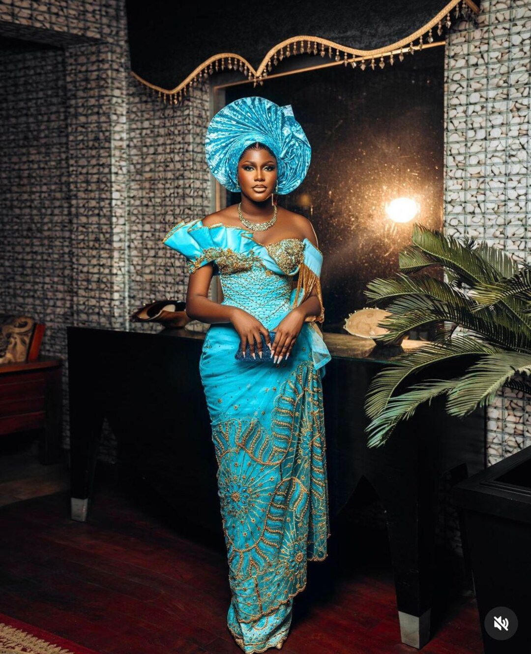 Torquoise Blue George Dress for African Weddings. Traditional Marriage ...