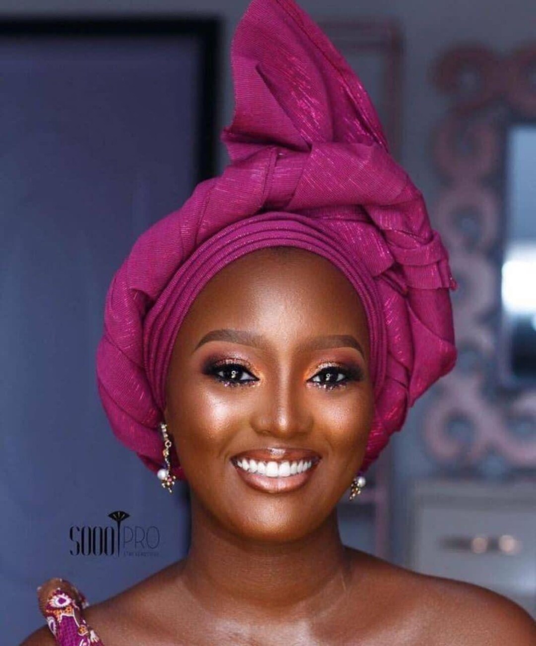 Stylish Pink Asooke Autogele With Ipele for Weddings and Special ...