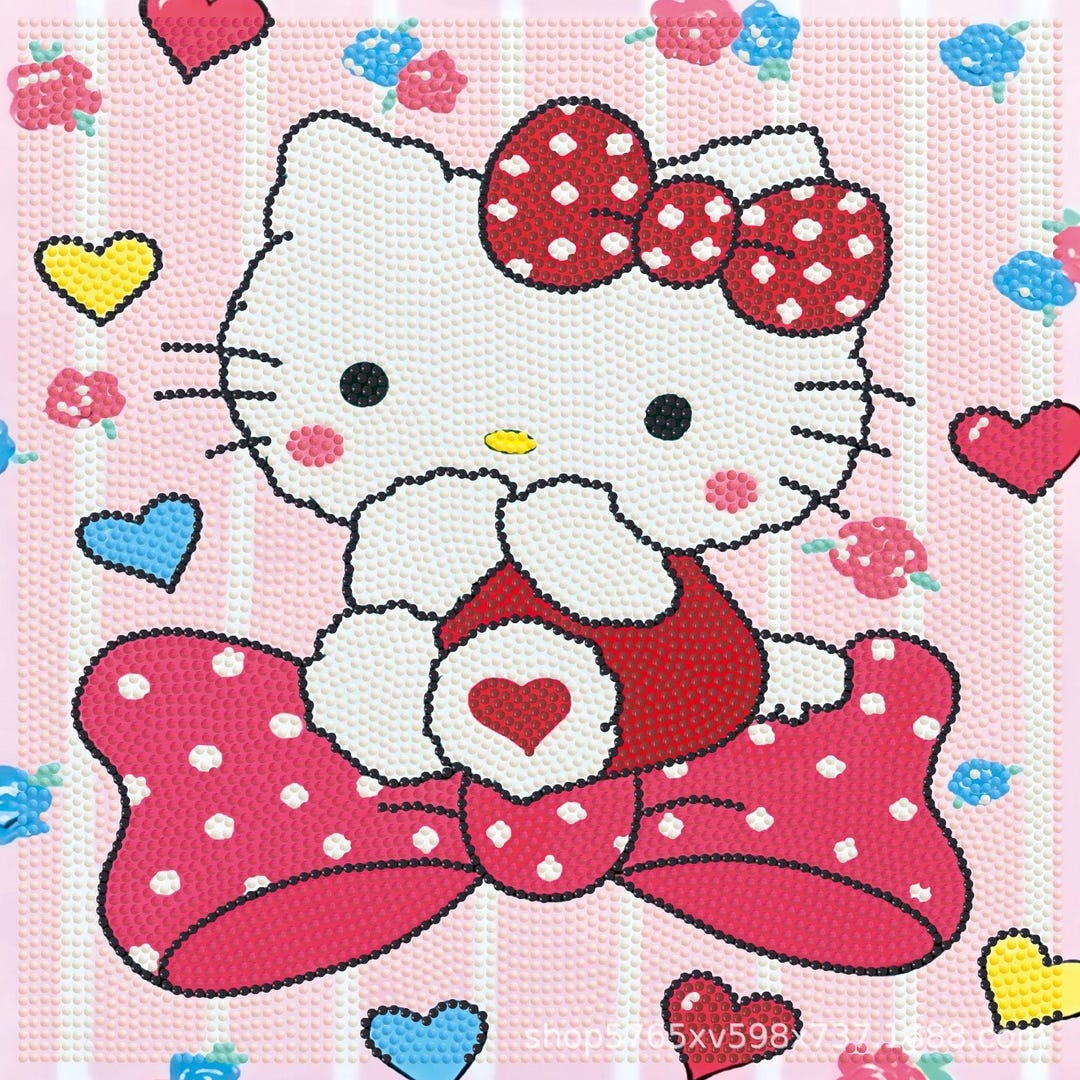 Sanrio Hello Kitty Diamond Painting Kit Round Drill Diamond Art 5D ...